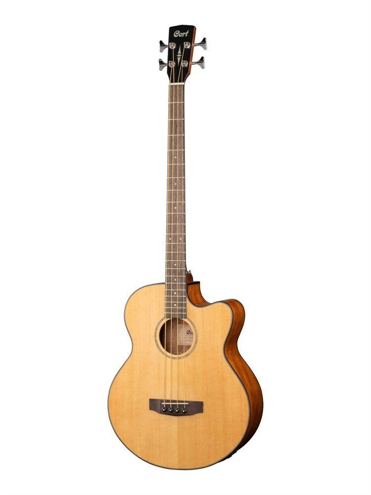 Cort AB850F-NAT-BAG Acoustic Bass Series Электроакустическая бас-гитара, с вырезом, цвет нат-й