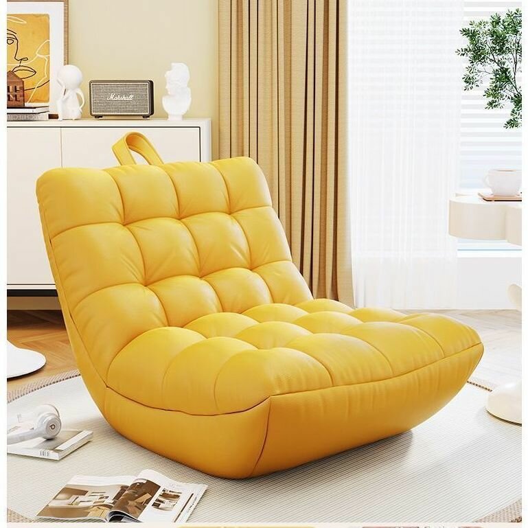 Диван с бескаркасным подлокотником E280-стереоэффект 3D, ярко-желтый, 75x80x85 см, наполнитель - полистирол