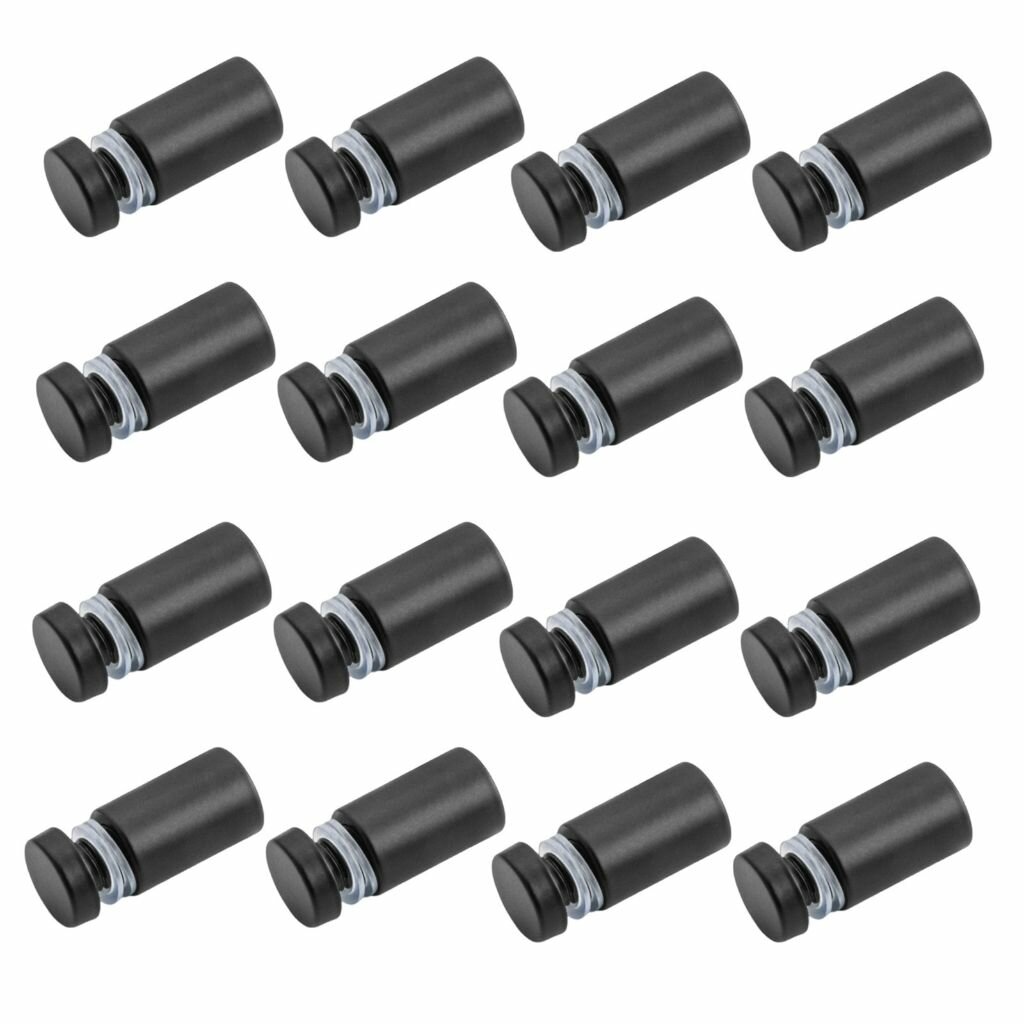 16 шт, антикоррозийные и антикоррозийные от ржавчины утолщенные акриловые рекламные зеркальные гвозди диаметром 12x20 мм, матово-черные