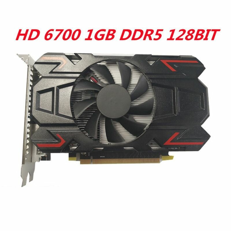 ATI6700 1GB DDR5 128BIT Графическая карта MyPads Desktop HD Игры Компьютер PCIE 2.0 DVI-I VGA