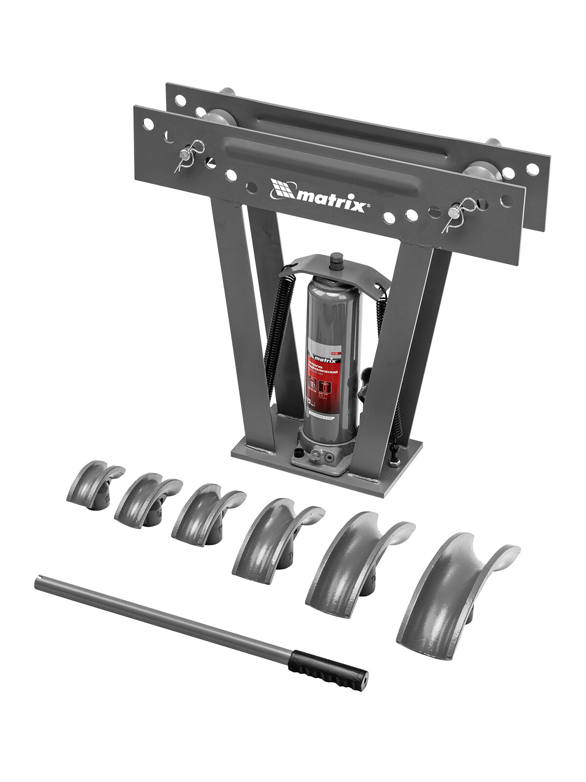 Трубогиб гидравлический Matrix 1/2"–2", 12 т, в комплекте с башмаками 181335