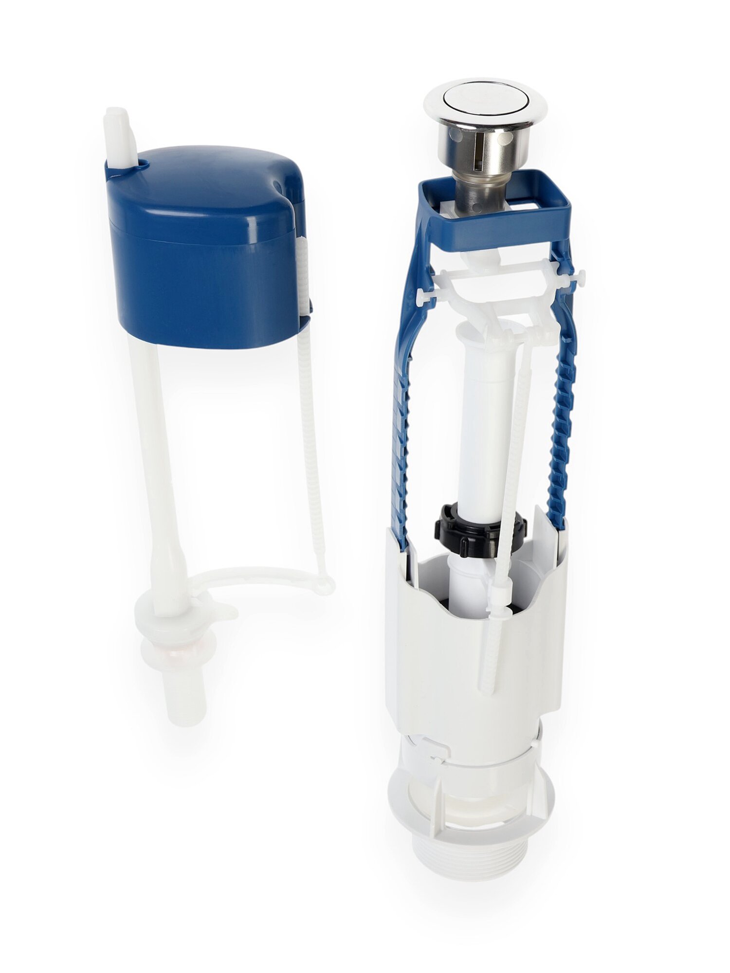 Арматура для смывных бачков "уклад" - 2, с нижней подводкой 1/2", однокнопочная, хром