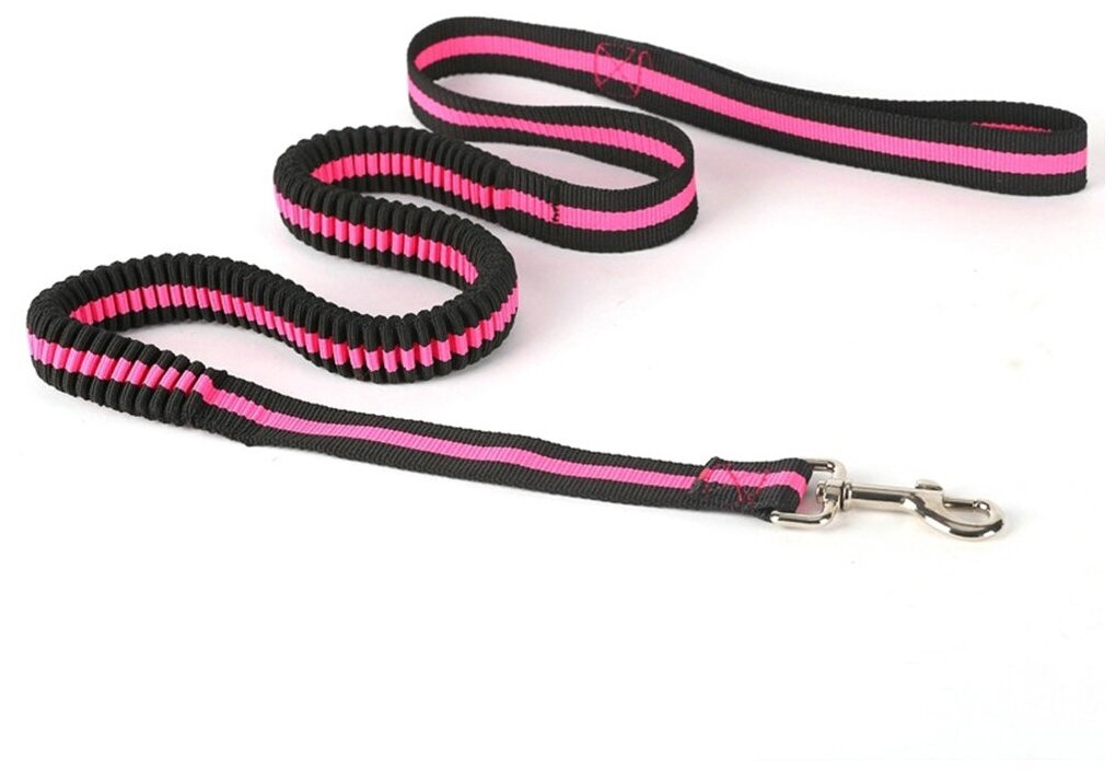 Серебристый эластичный регулируемый втягивающийся поводок для собак, поводок для бега, шок