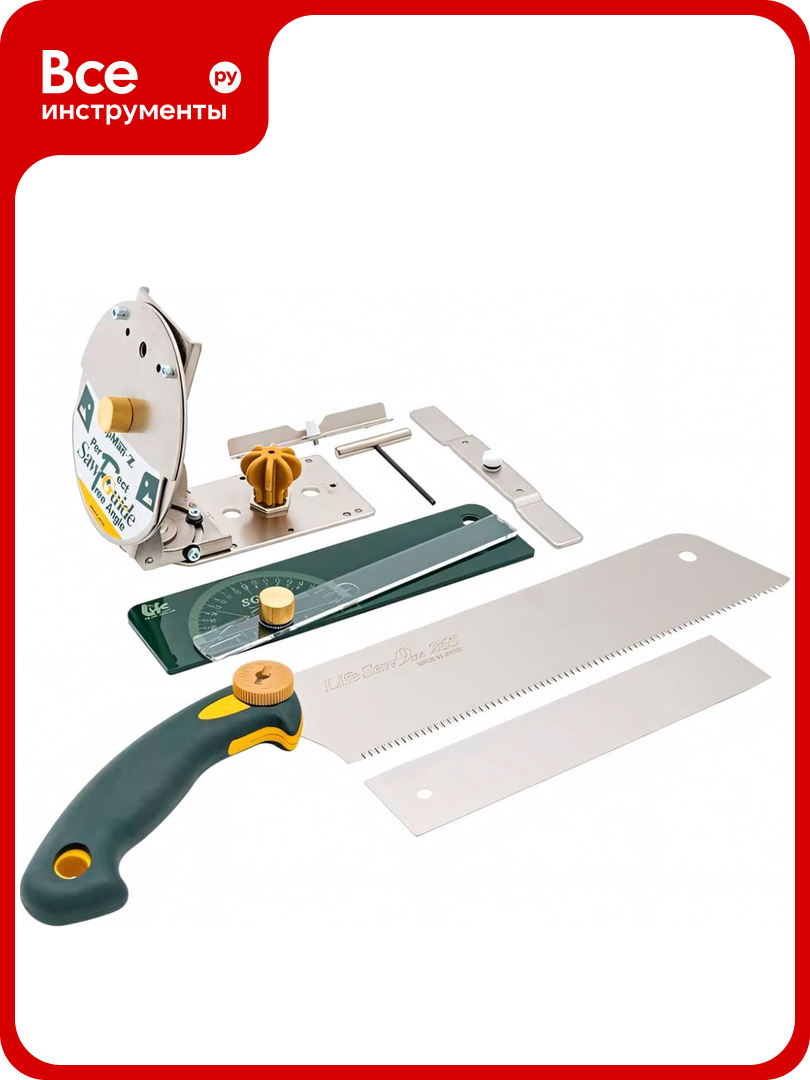 Комплект ручной пилы и направляющего стусла с транспортиром ZETSAW 265мм, Z.30106