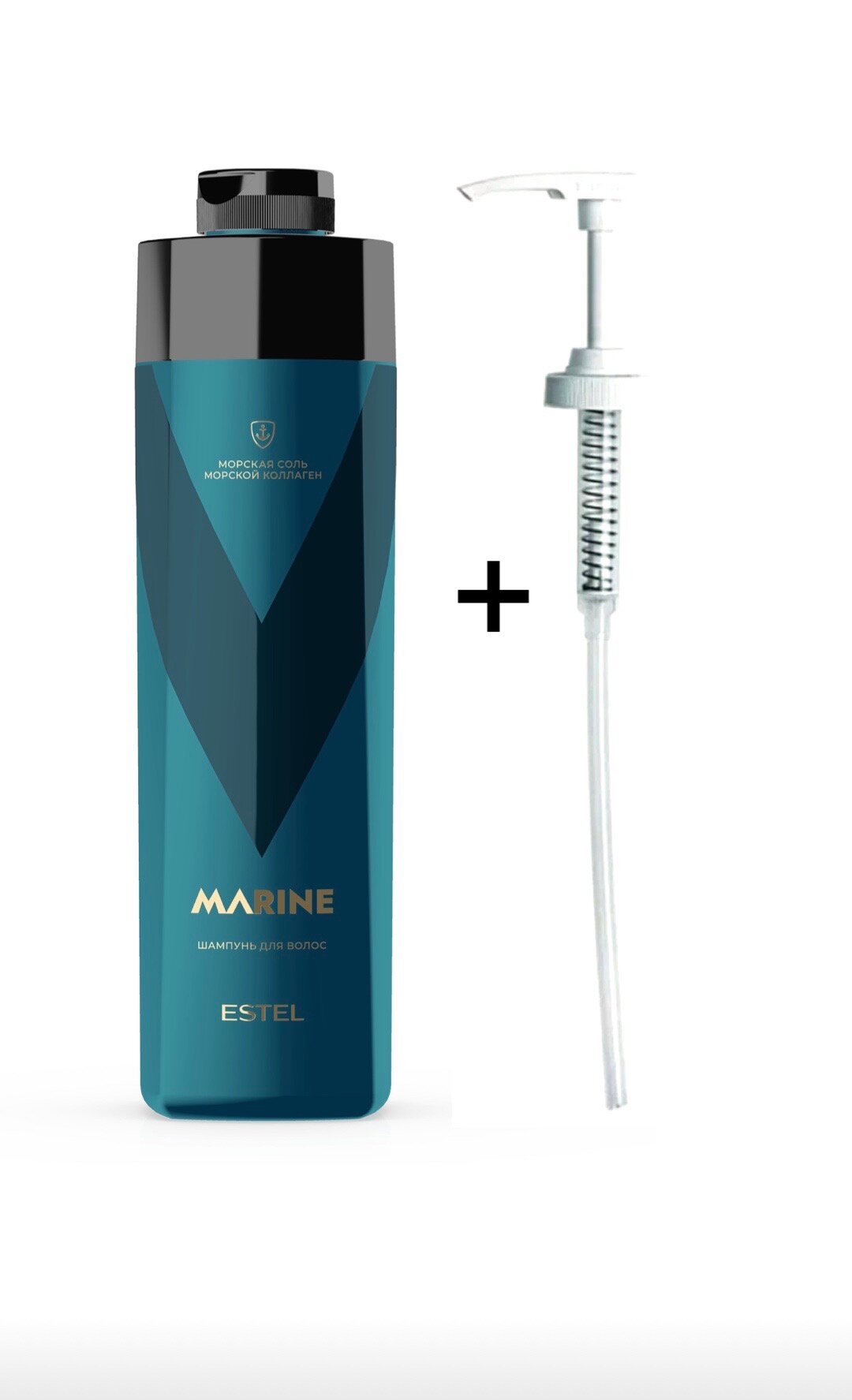 Мужской шампунь ALPHA MARINE для очищения и свежести кожи головы, с морской солью и коллагеном, 1000 мл с дозатором.