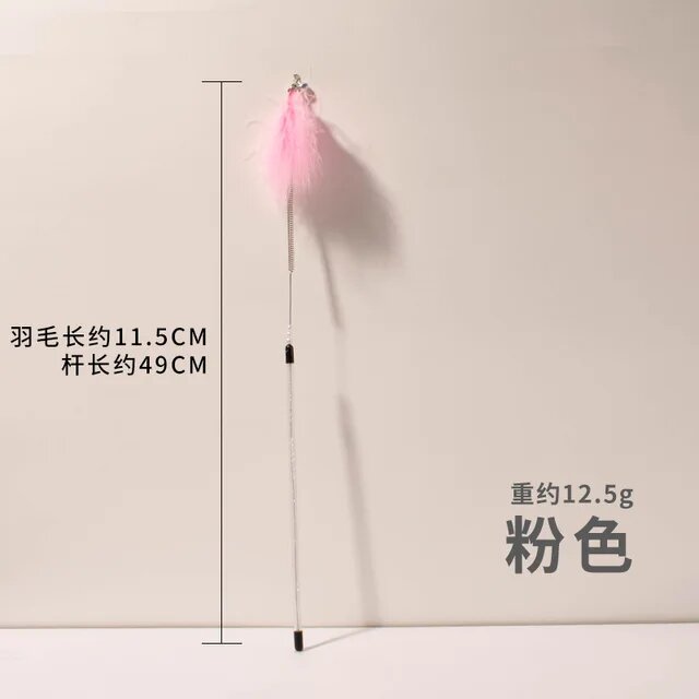 Симуляция пера Интерактивная игрушка для кошек Атласная лента Колокольчик Кошачья палочка Игрушки для котят Играющая палочка-дразнилка Аксессуары 고양이 장난감