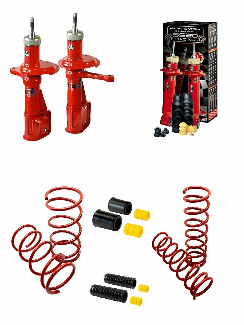 Без опор комплект стоек SS20 -70 ваз 2112 "Racing комфорт"- Артикул: BND-906982-787-2112 - Производитель: Россия