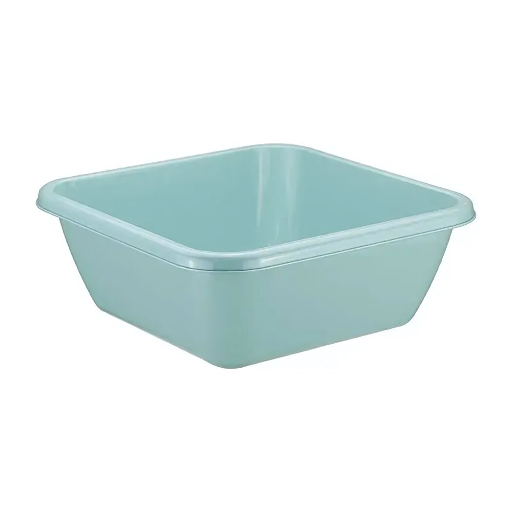 Таз квадратный 12л, пластик, цвет морская волна, устойчивый, для дома и уборки