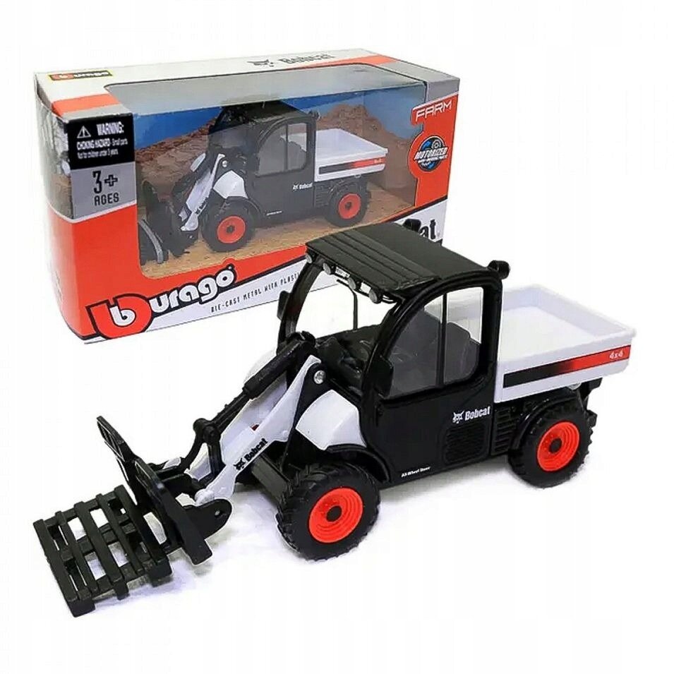 Машинка Bburago Мини-погрузчик Bobcat 18-31800 (18-31801) металл