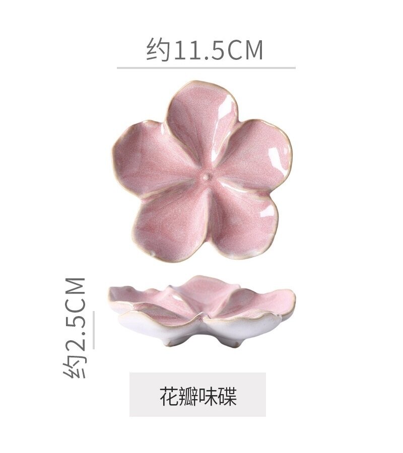 Керамическая разноцветная соусница в форме лепестка, обожженная в печи / Декоративные тарелки