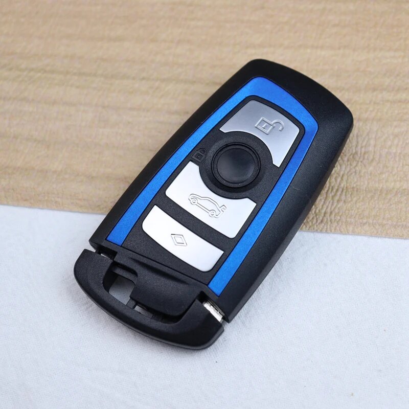 Корпус автомобильного ключа для BMW F 3 5 7 серии E90 E92 E93 X5 F20 F30 F40 F10 F11 F25 F26 F30 F31 F34 F80 X3 X4 I3 M3 M4 4 buttons-blue
