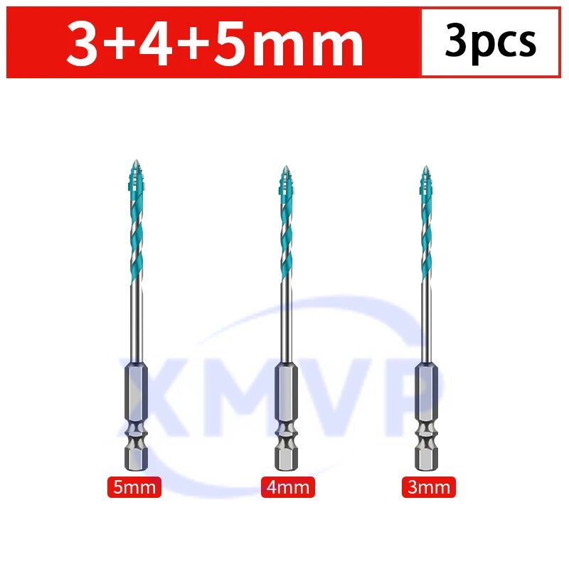 Четырехгранное эксцентриковое сверло с зубцами, сверление плитки высокой твердости, бетонная немаза, сверхтвердая специальная электрическая дрель Package 5