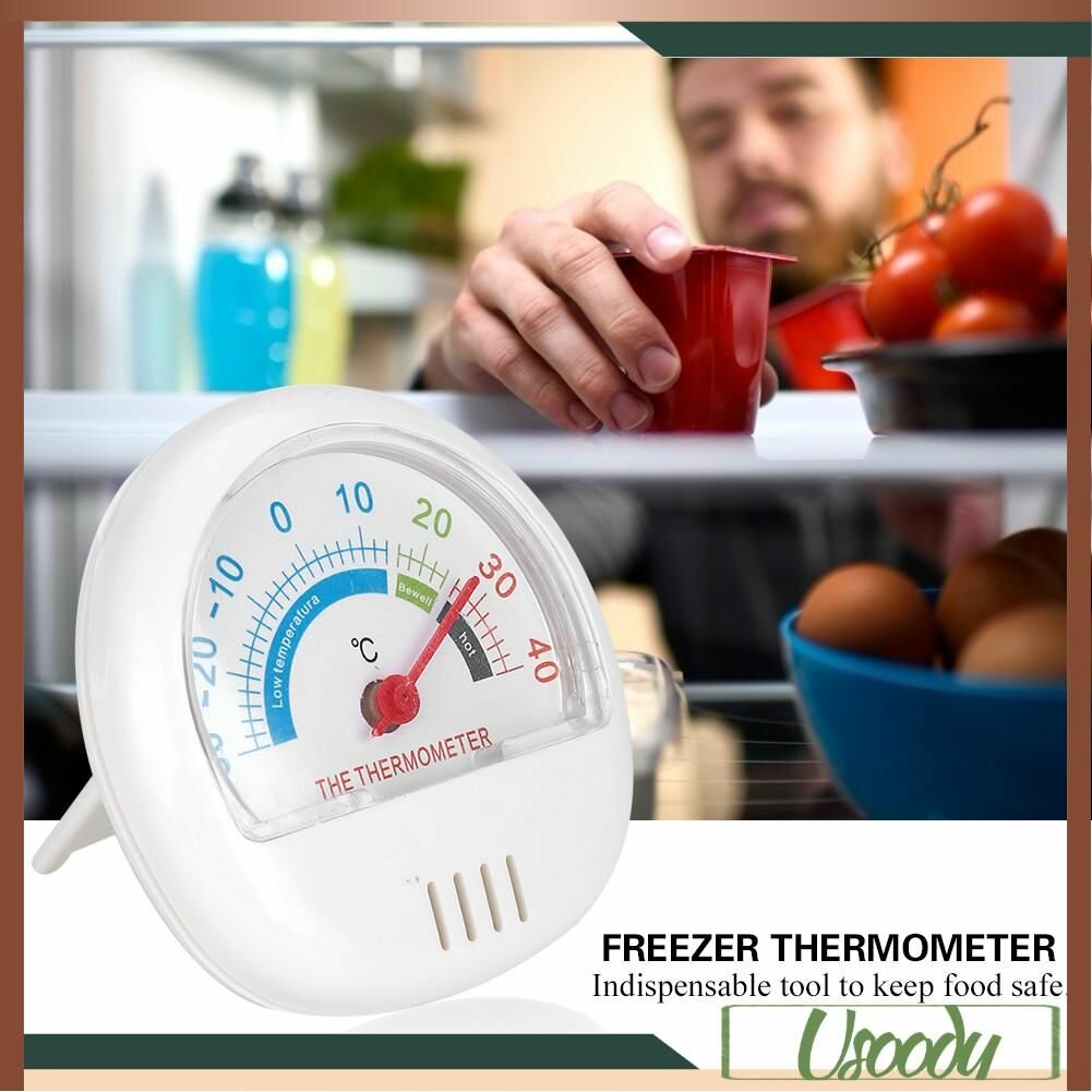 Термометр стрелочный для холодильника и морозильника -30 до +40 ℃, прозрачная шкала, прочный корпус, контроль температуры продуктов
