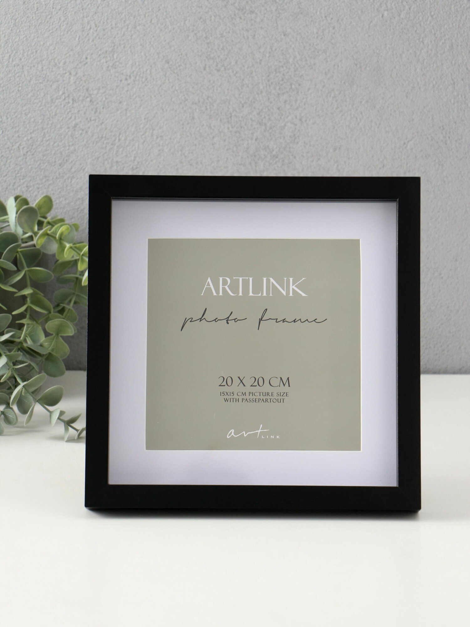 Фоторамка для фото 20x20 см, с паспарту 14x14 см МДФ Camila, чёрный