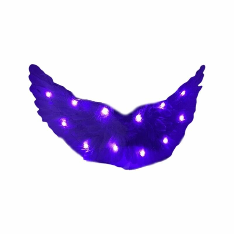 Крылья ангела с подсветкой, фиолетовое свечение - Средний