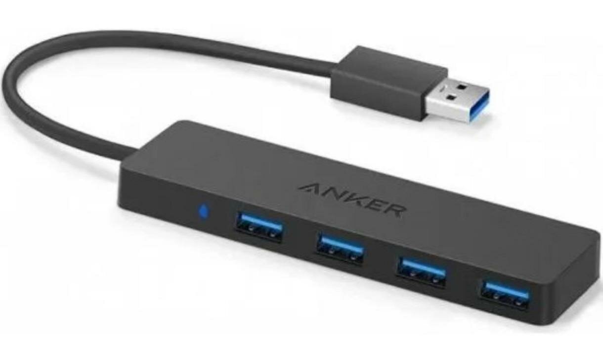 Разветвитель Anker A7516 4-Port USB3.0 UltraSlim Data Hub Черный (RU)