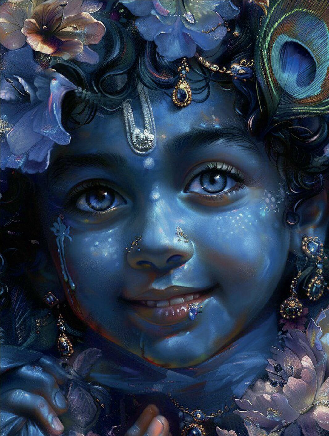 Кришна Картина на холсте без подрамника 30х40