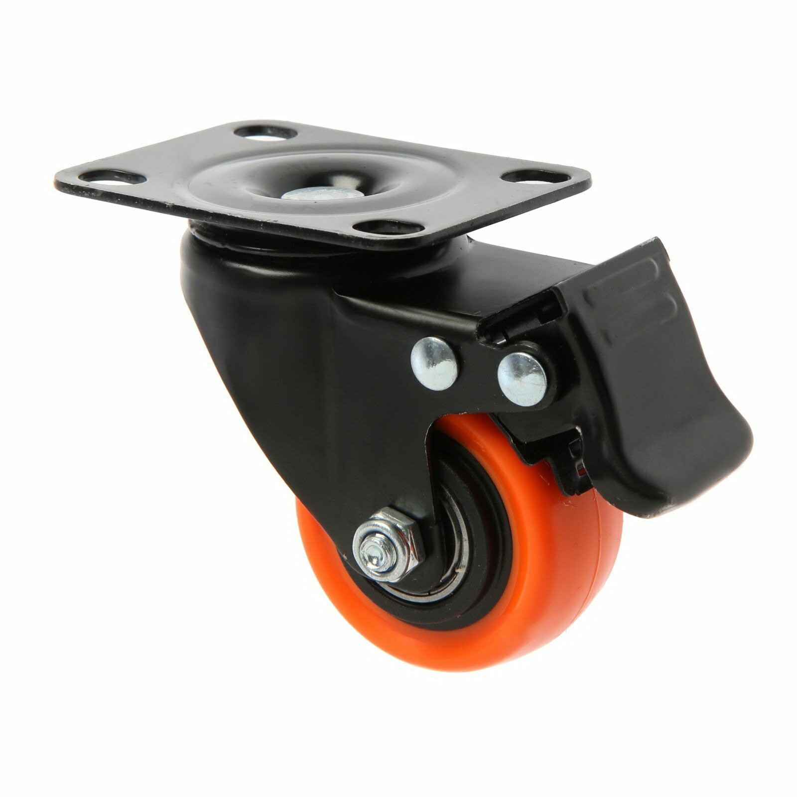 Колесо мебельное d=50 мм, поворотное, со стопором, покрытие PVC