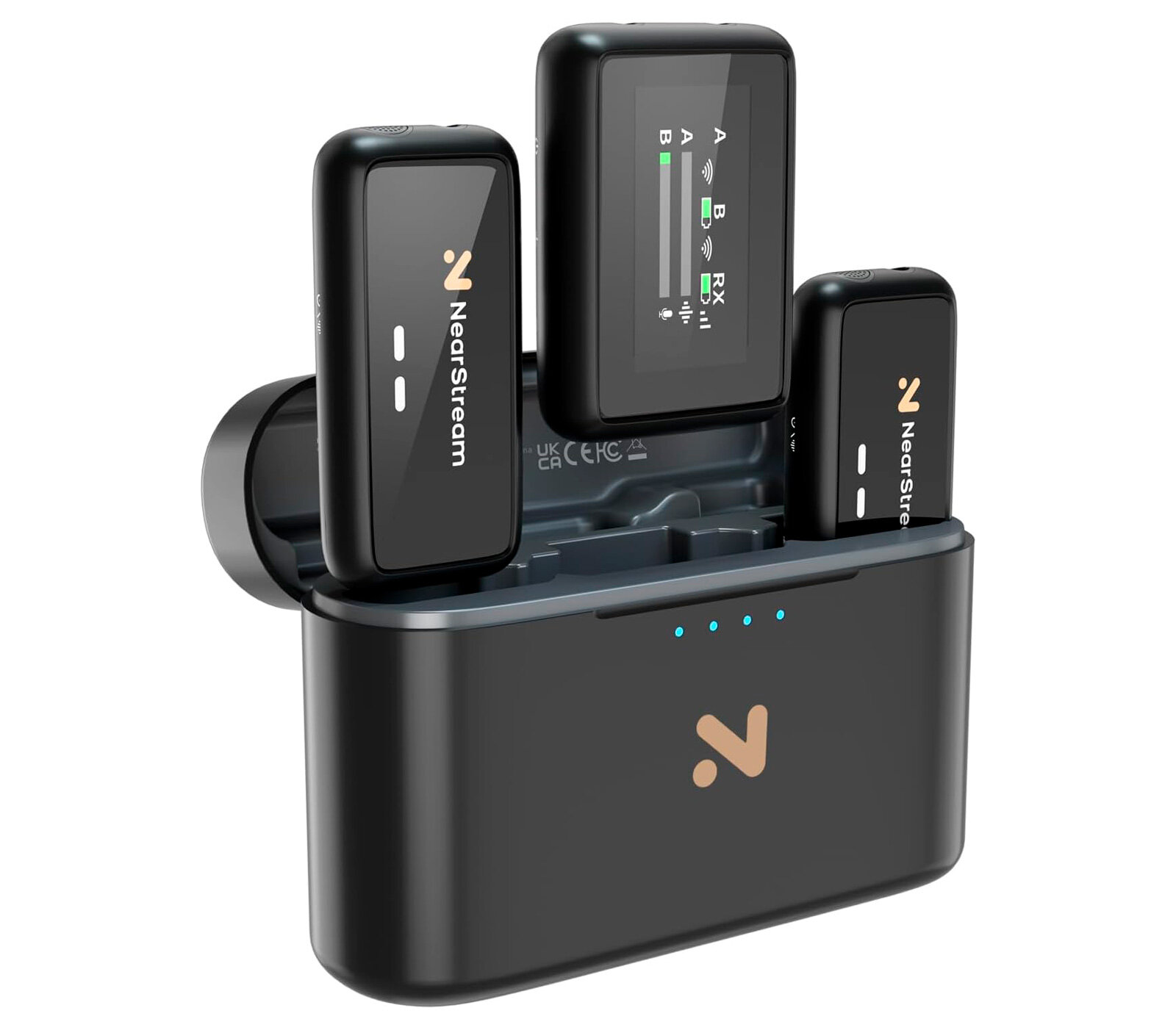 Беспроводная система Nearity NearStream AWM20T, 2 микрофона + кейс, 3.5 мм + USB-C + Lightning