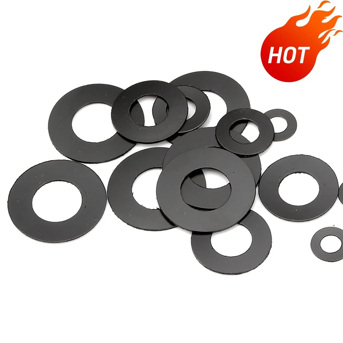 Износостойкие черные графитовые нейлоновые шайбы 200pcs M6X12X0.3