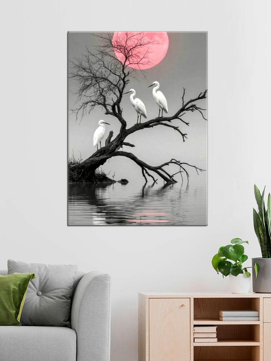 Картина на стену "Журавли", 50х70 см