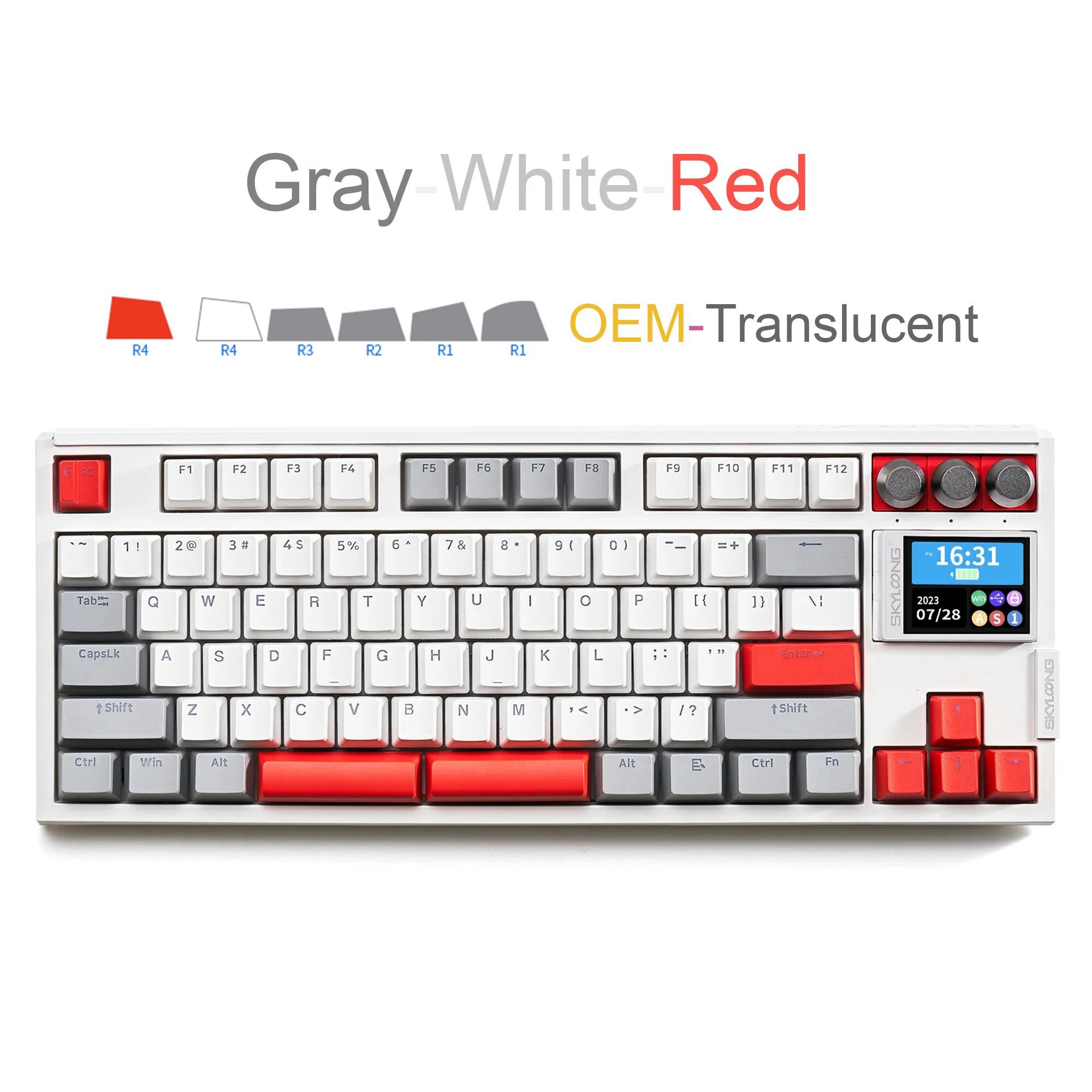 SKYLOONG GK87 Pro, Rose Pink, Gray-White-Red