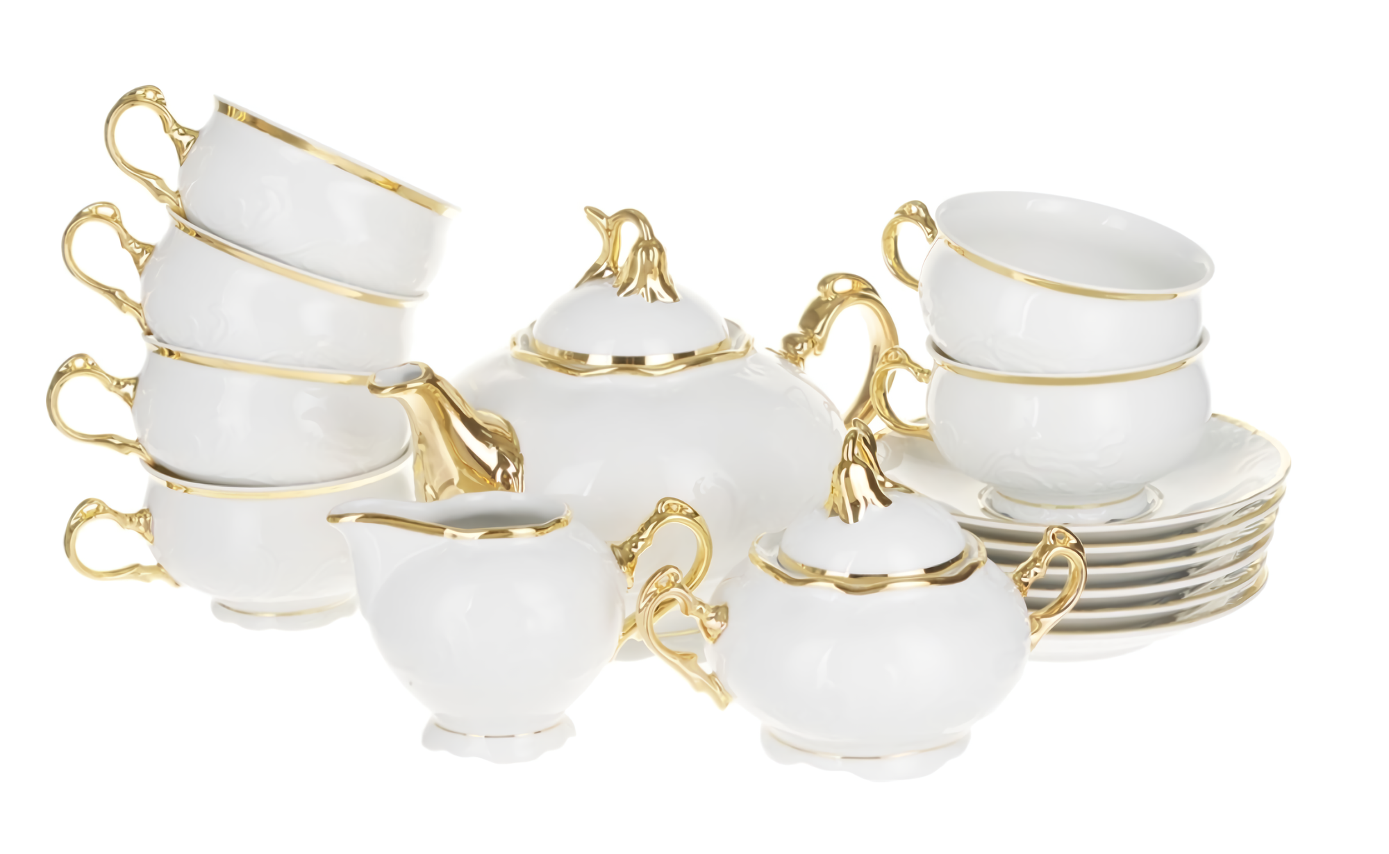 Чайный сервиз Thun "Белоснежный Тюльпан", 15 предметов, 6 персон