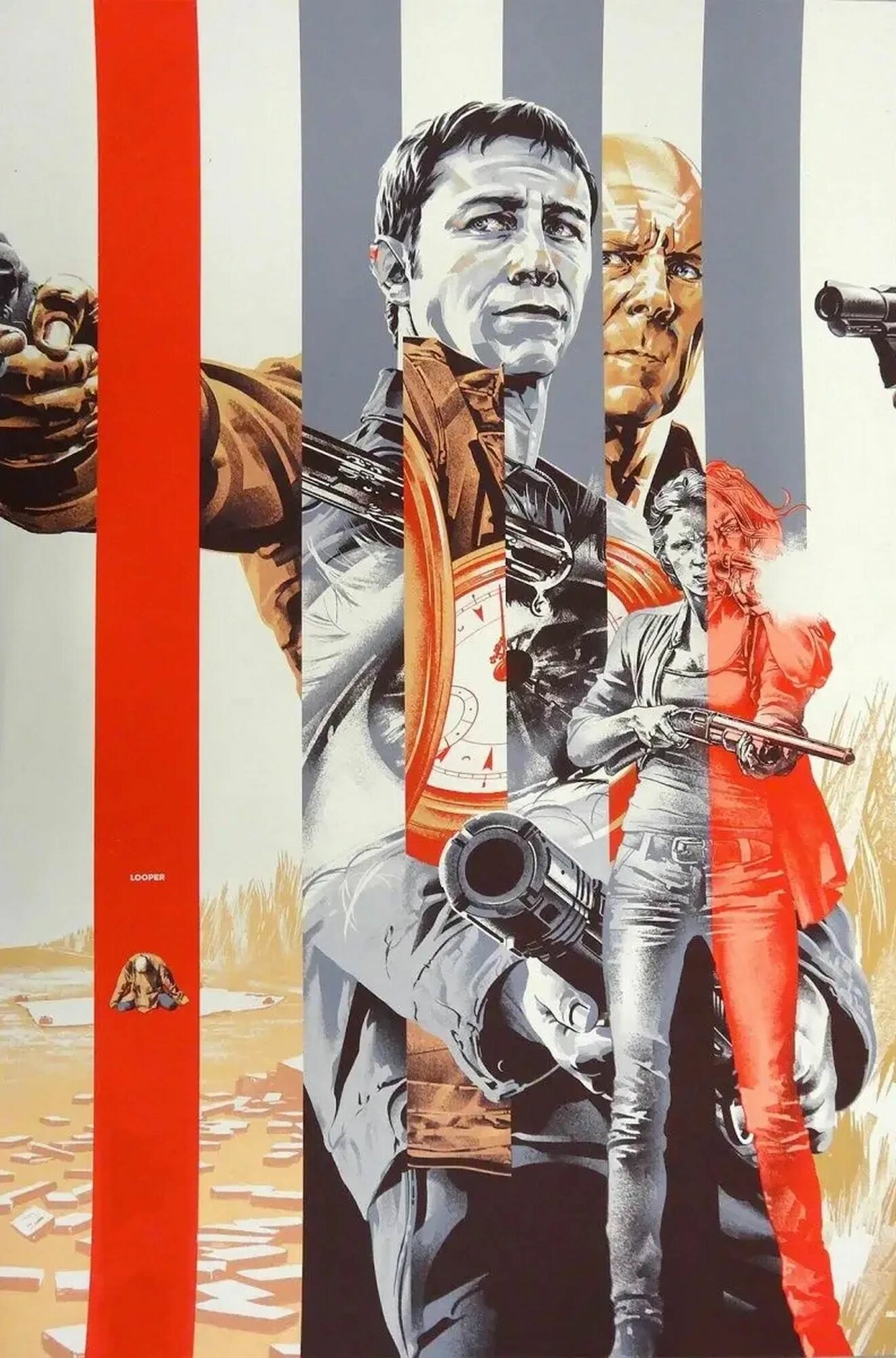 Плакат, постер Looper, 2012. Петля времени на холсте, размер 60х84см