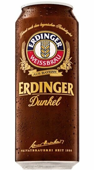 Пиво Erdinger, Dunkel, in can, 0.5 л