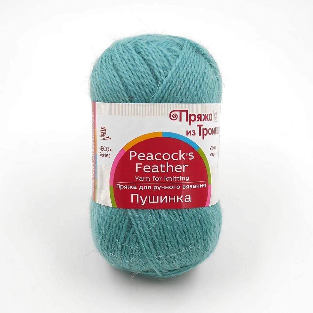 Пряжа Троицкая Пушинка 752 (5 мотков по 50г/225м) дымчато-бирюзовый
