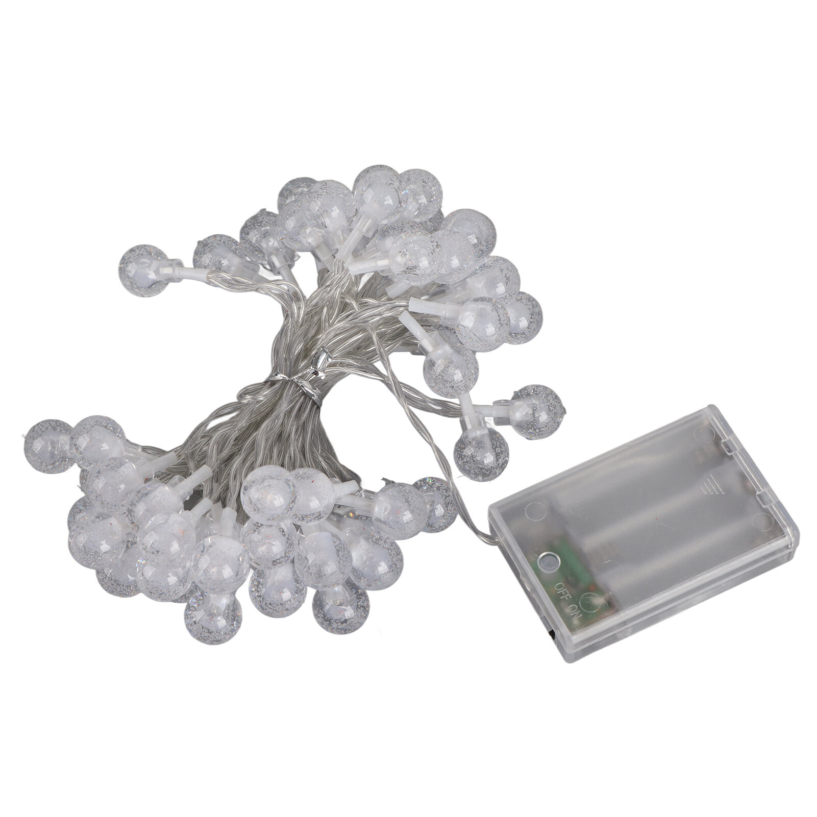 Гирлянда из светодиодных лампочек на батарейках, цветная, водонепроницаемая IP66, для рождественских и праздничных украшений, разноцветная, 5 метров, 50 лампочек, 3 батарейки.