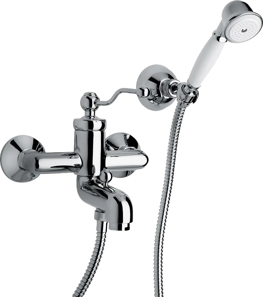 Смеситель для ванны с душем Paini Duomo 88CR105KM с душевым гарнитуром, настенный, однорычажный, хром, глянцевый, латунный, с керамическим картриджем