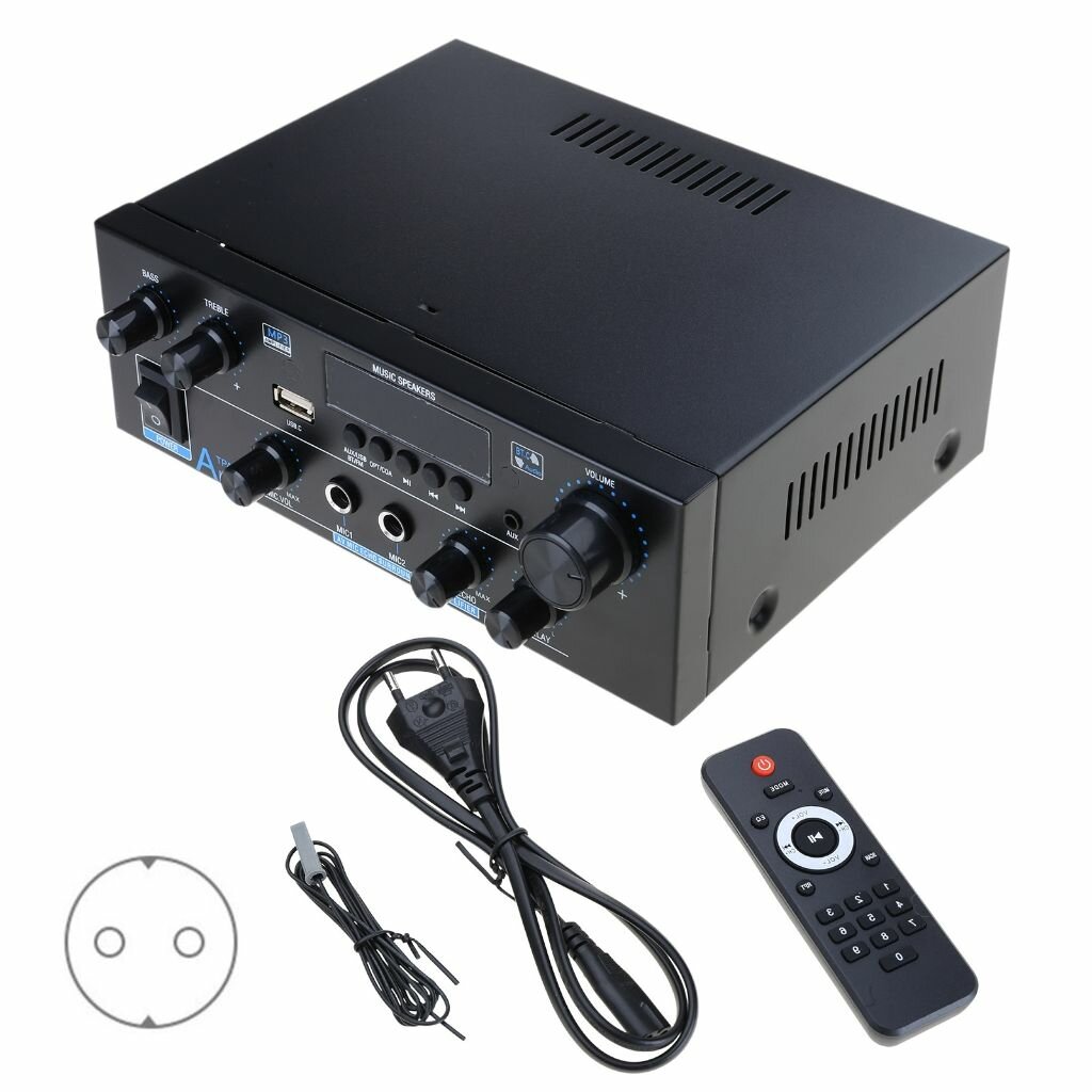 AK55 высокомощный hifi цифровой bluetooth усилитель аудио мощности 2.0 канала, европейский стандарт