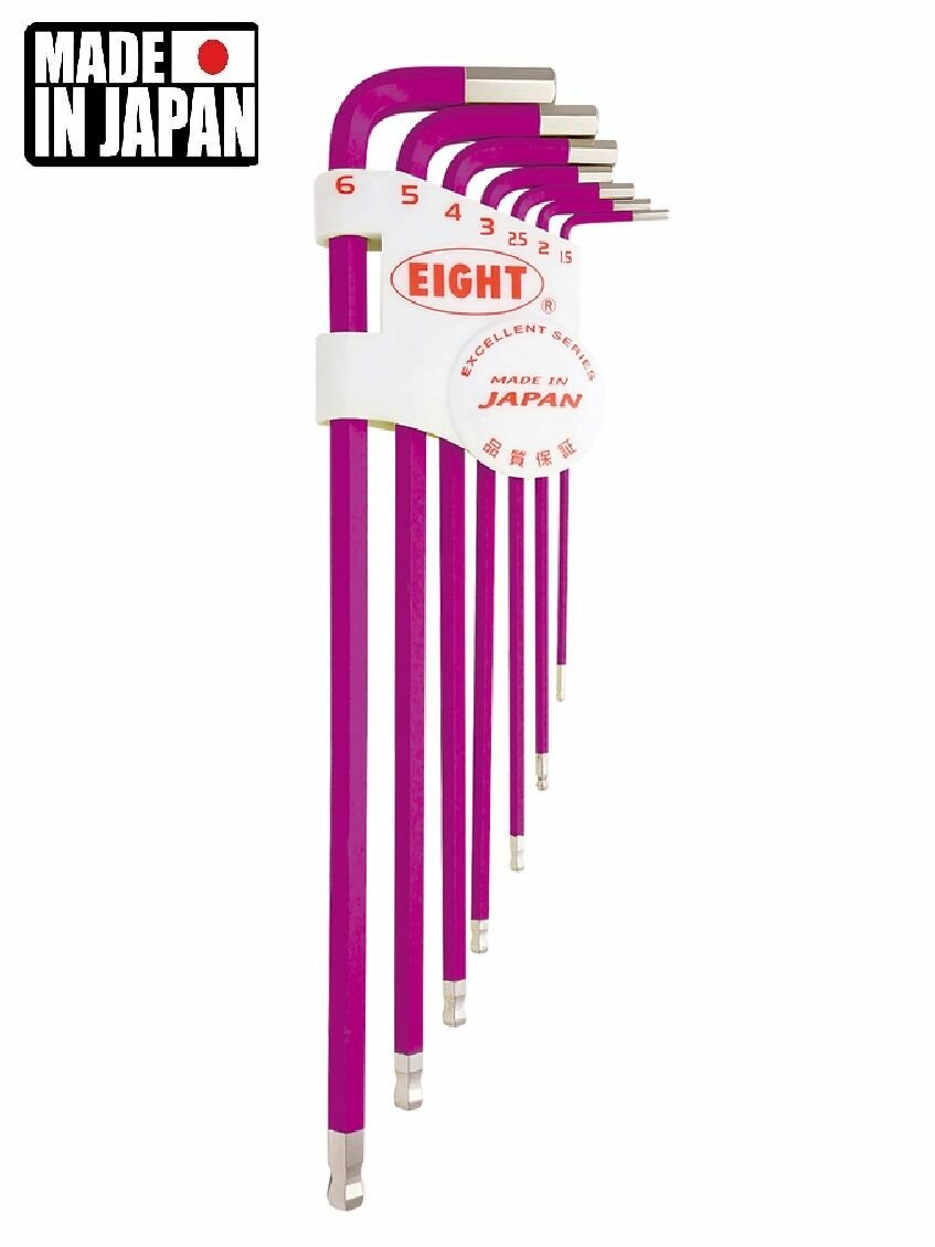 Набор профессиональных шестигранных ключей /шестигранники EIGHT TLC-S7PU Головки HEX+TaperHead