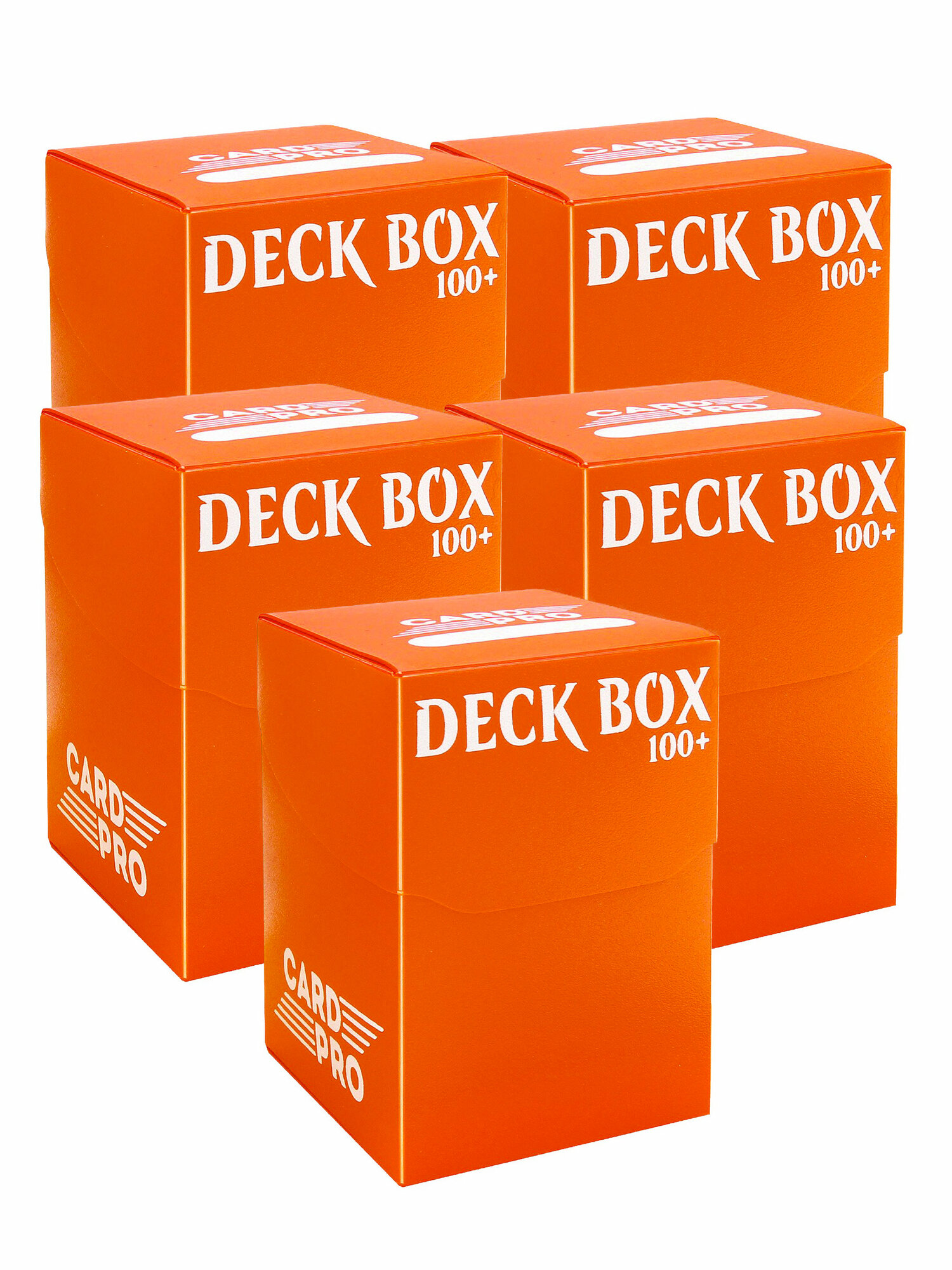 Пластиковая коробочка Card Pro вертикальная Оранжевая 100+ карт 5 шт. - для карт K-Pop, MTG, Pokemon