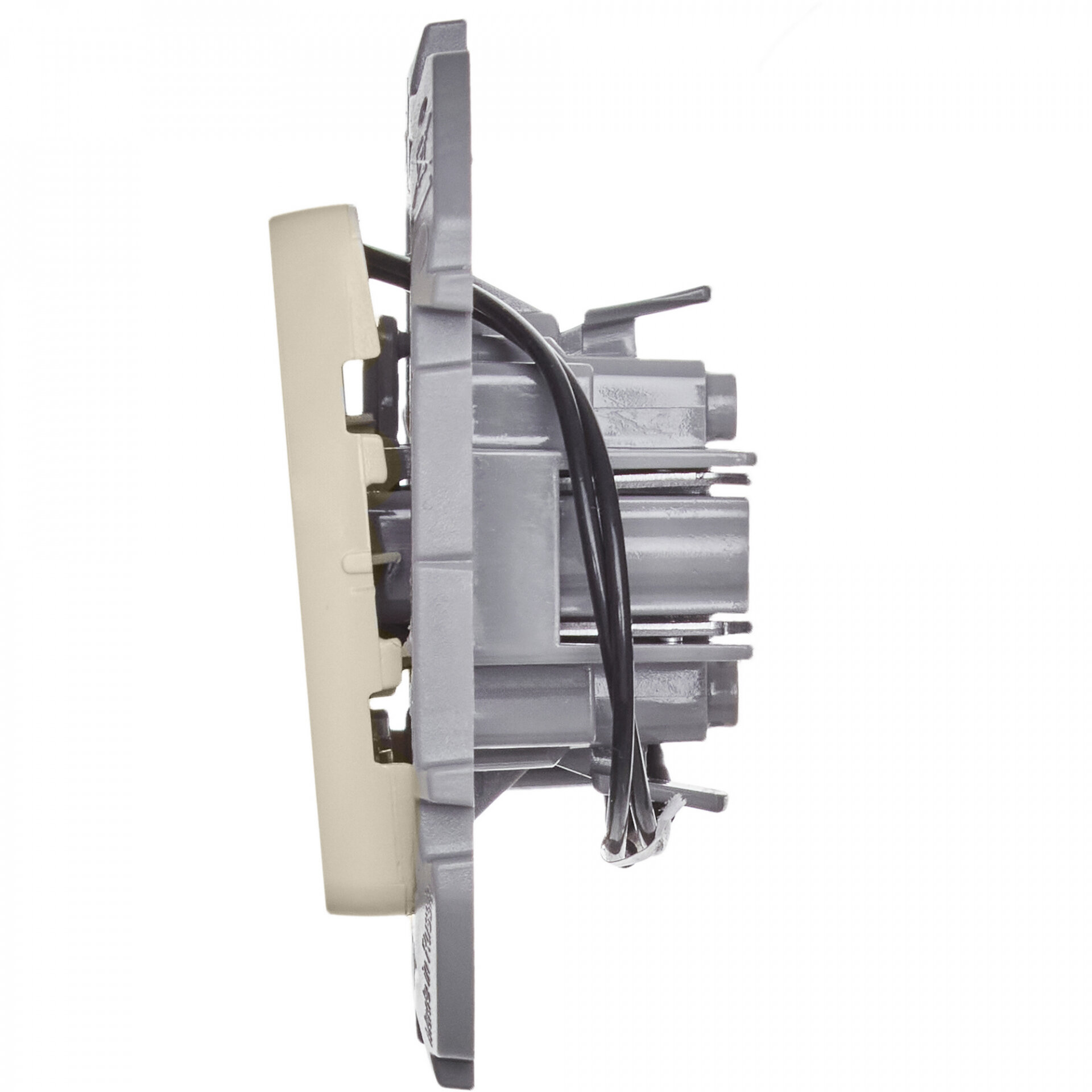 INSPIRIA Выключатель 1-клавишный с подсветкой/индикацией схема 1L 10АХ безвинтовые зажимы слоновая кость, IEK 673611 (1 шт.)