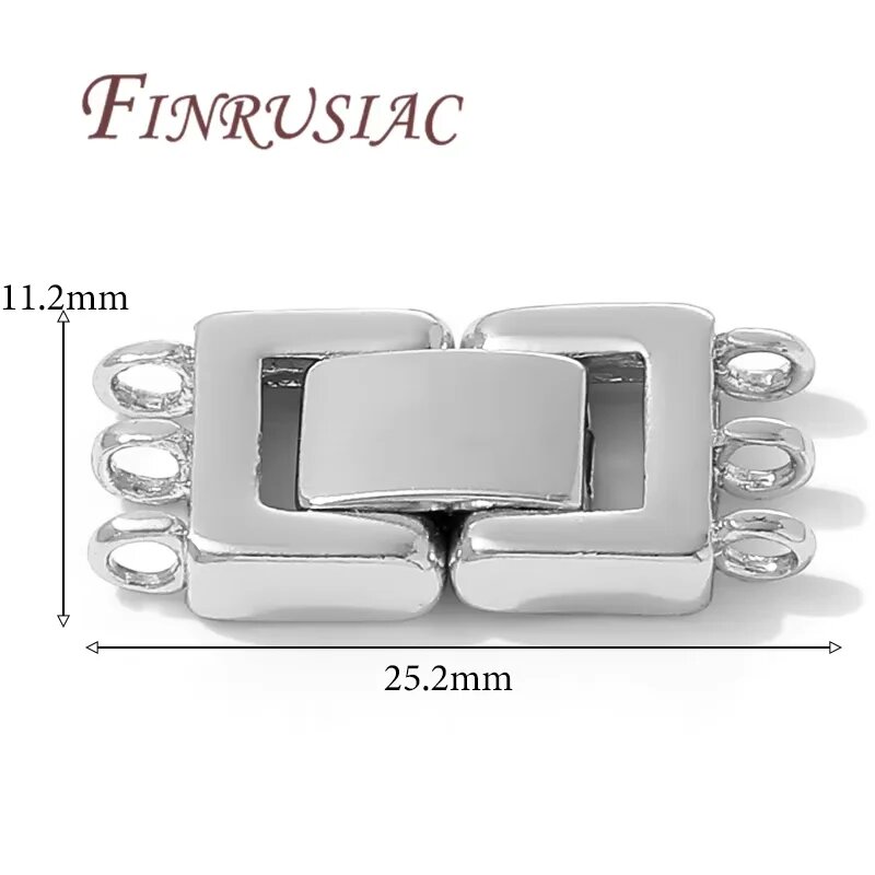 Замки для браслетов FINRUSIAC позолоченные 2 piece, Rhodium Plated
