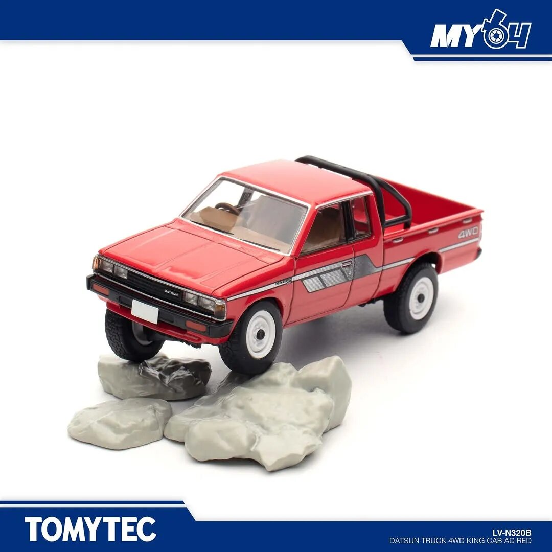 Машинка Tomytec 1/64 Tomica Limited Vintage(TLV)LV-N320b Datsun Turck 4WD King Cad Ad Red Alloy Car Model Collection Gift