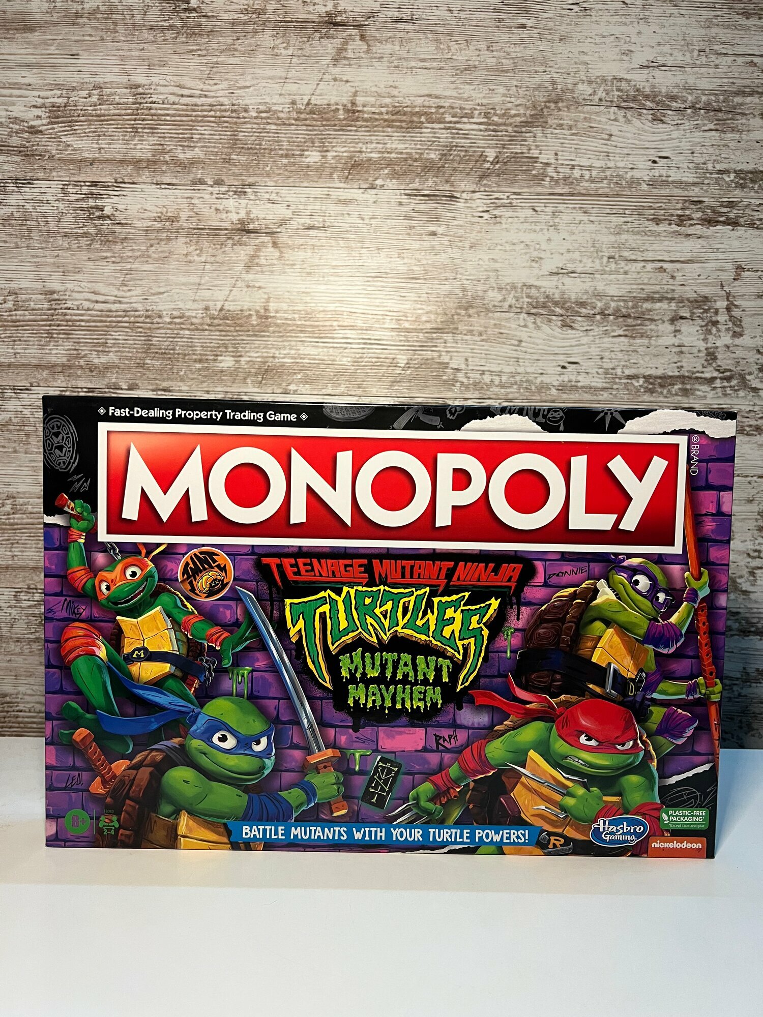 Монополия Черепашки Ниндзя, оригинальная на английском языке, Monopoly Turtles Mutant Mayhem, 2-4 игрока от Hasbro