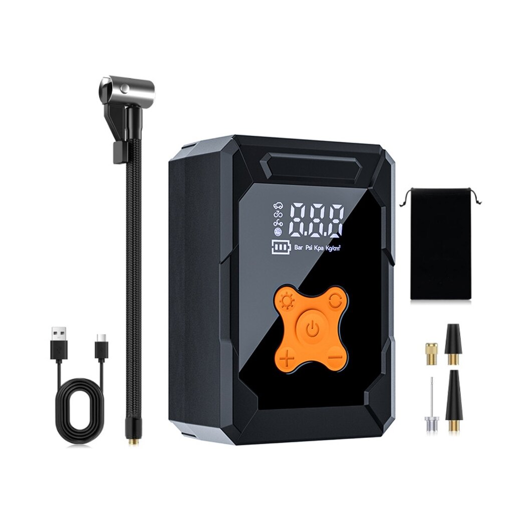 (1 комплект) Портативный воздушный насос для автомобилей, воздушный насос для шин электромобилей и мотоциклов, воздушный баллон (для хранения)-беспроводная зарядка воздушного насоса