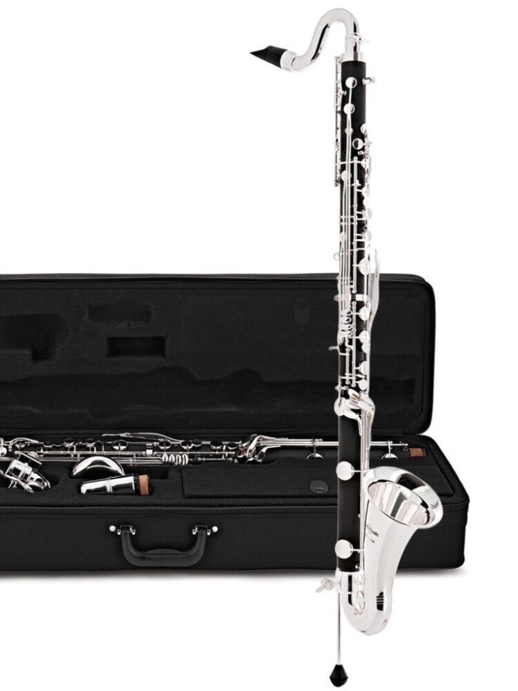 Басовый кларнет B 857, корпус из эбонита, никелированные клавиши, для экзаменов и выступлений