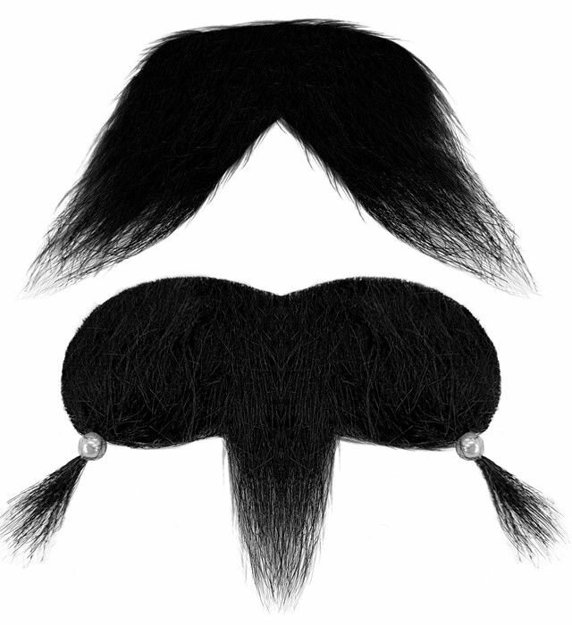 Усы пиратские WIDMANN, с бородкой, с бисером, искусственный волос, черный матовый