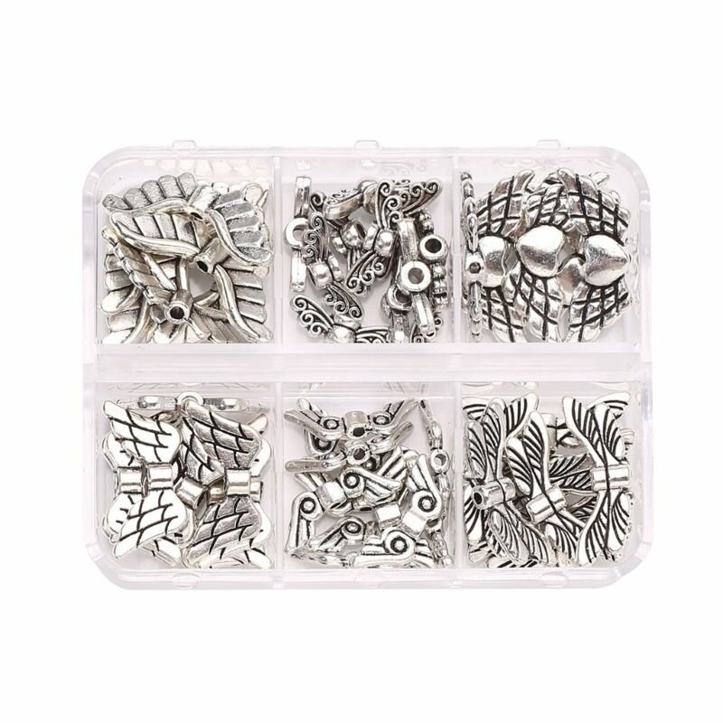 1 коробка из 60 шт, ювелирные аксессуары из бисера в стиле ретро-крылышек-6 сеток