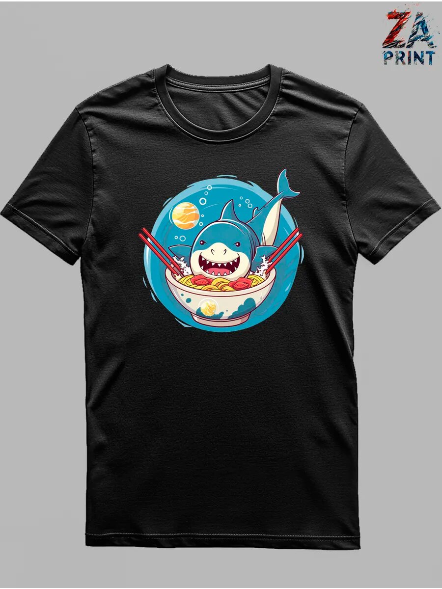 Футболка рамен акула