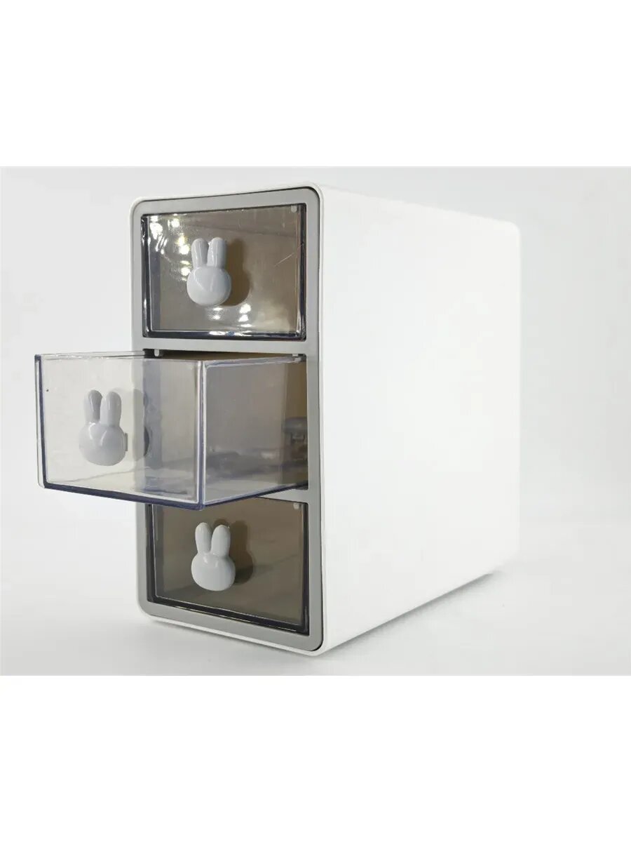 Комод 3-х секционный, пластиковый с ящиками для вещей