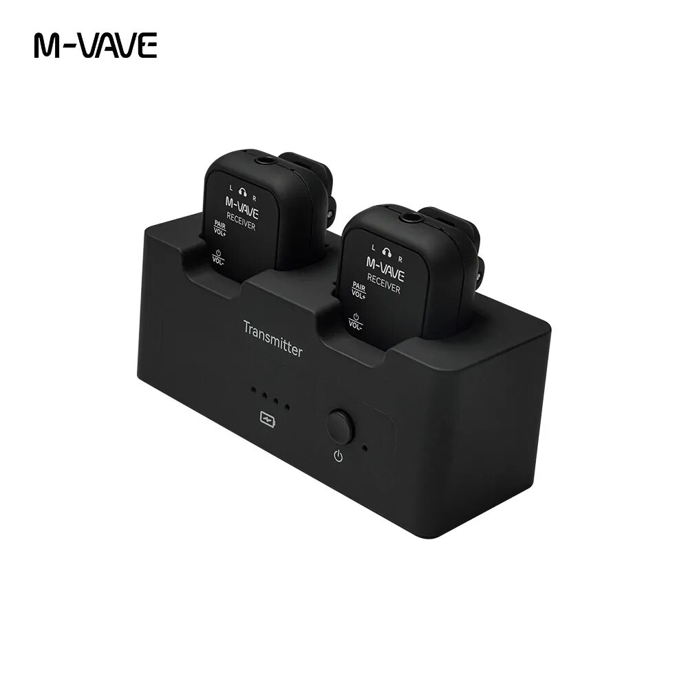 M-VAVE WP-12 Беспроводная система мониторинга наушников 2,4 ГГц 1T2R Система с сверхзадеркой воспроизведения 24 часа Зарядный чехол 1800 мАч