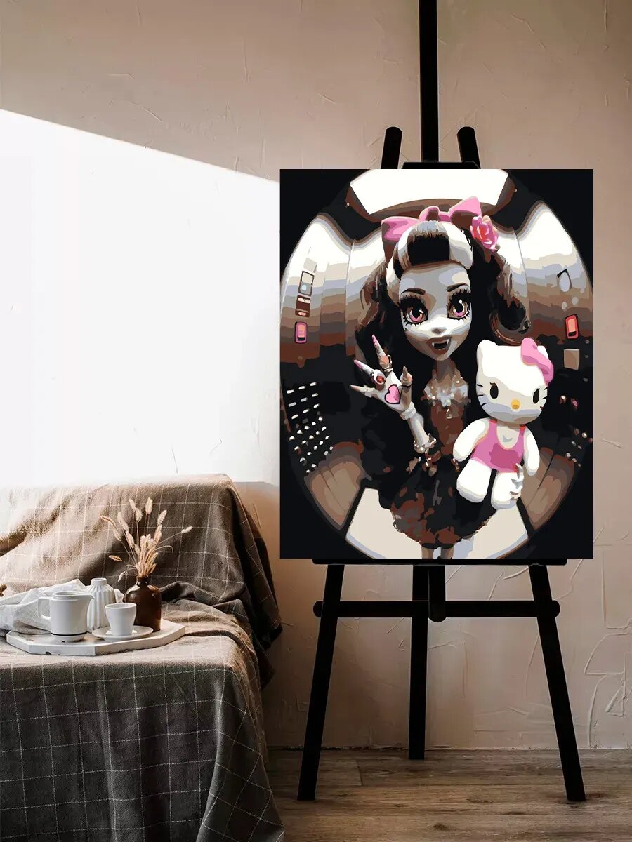 Картина по номерам Тусовные Мяулодия Хай и Хеллоу Китти