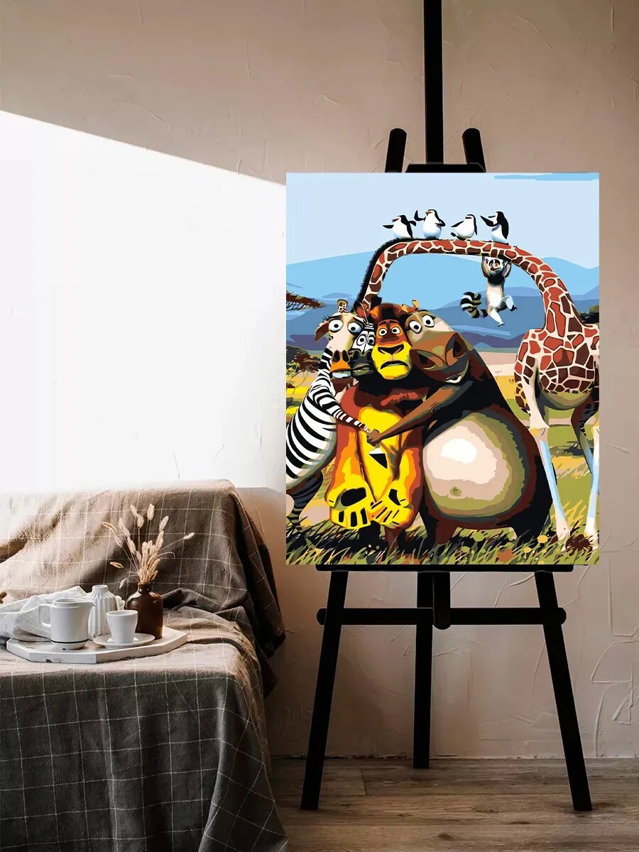 Картина по номерам Мадагаскар Madagascar Лев Алекс