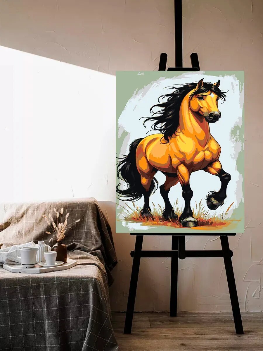 Картина по номерам Мультяшная Лошадь Животное