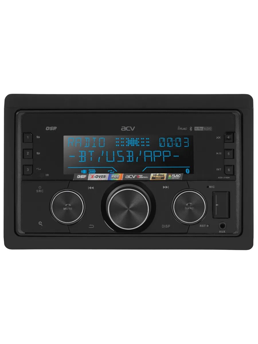 Магнитола автомобильная ADX-211BM 2 DIN USB BT